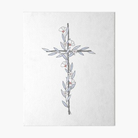 "Cross With Little Flowers 5" Art Board Print for Sale by walk-by-faith ...