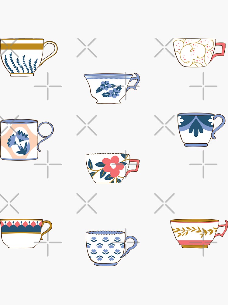 "Tea party Sticker Pack 2" Sticker for Sale by Iambellanova | Redbubble