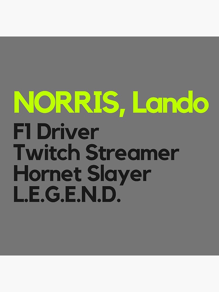 "Lando Norris - F1 Driver, Twitch Streamer, Hornet Slayer, Legend ...