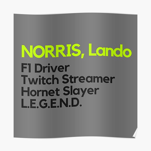 "Lando Norris - F1 Driver, Twitch Streamer, Hornet Slayer, Legend ...