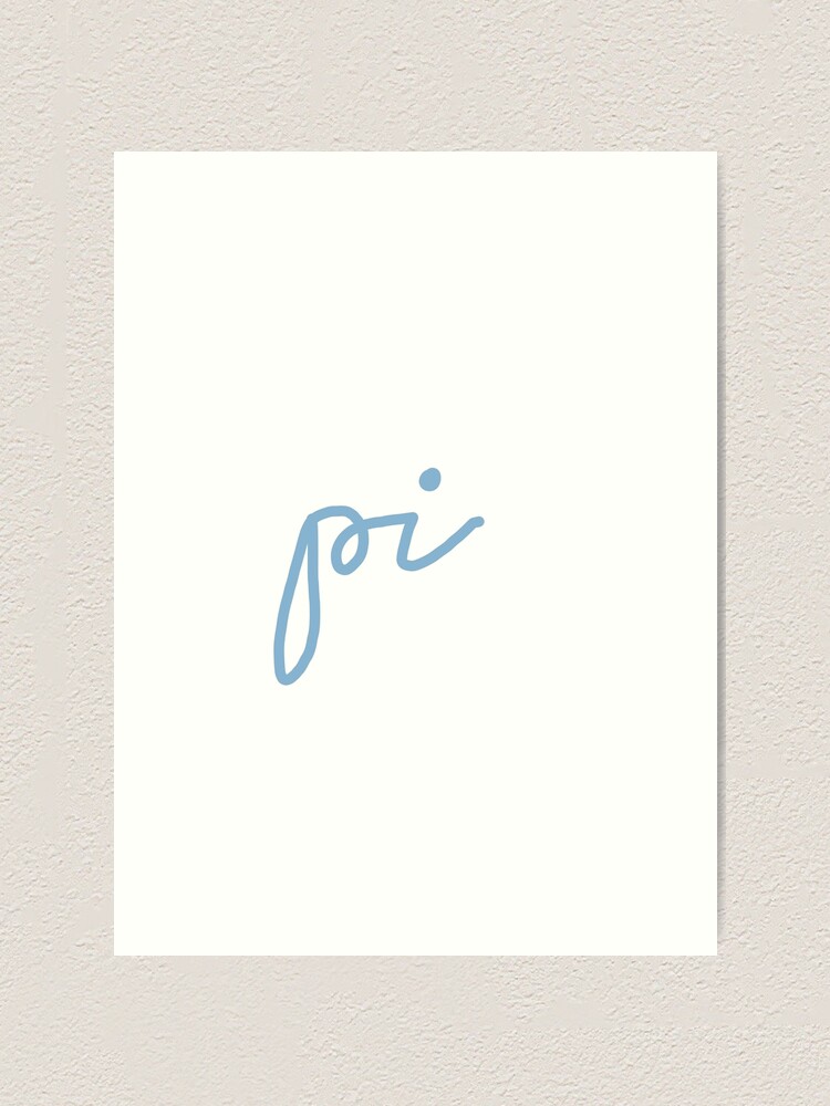 "Pi Blue Cursive Sticker" Art Print for Sale by allykat2224 | Redbubble