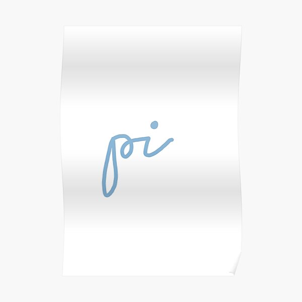 "Pi Blue Cursive Sticker" Poster by allykat2224 | Redbubble