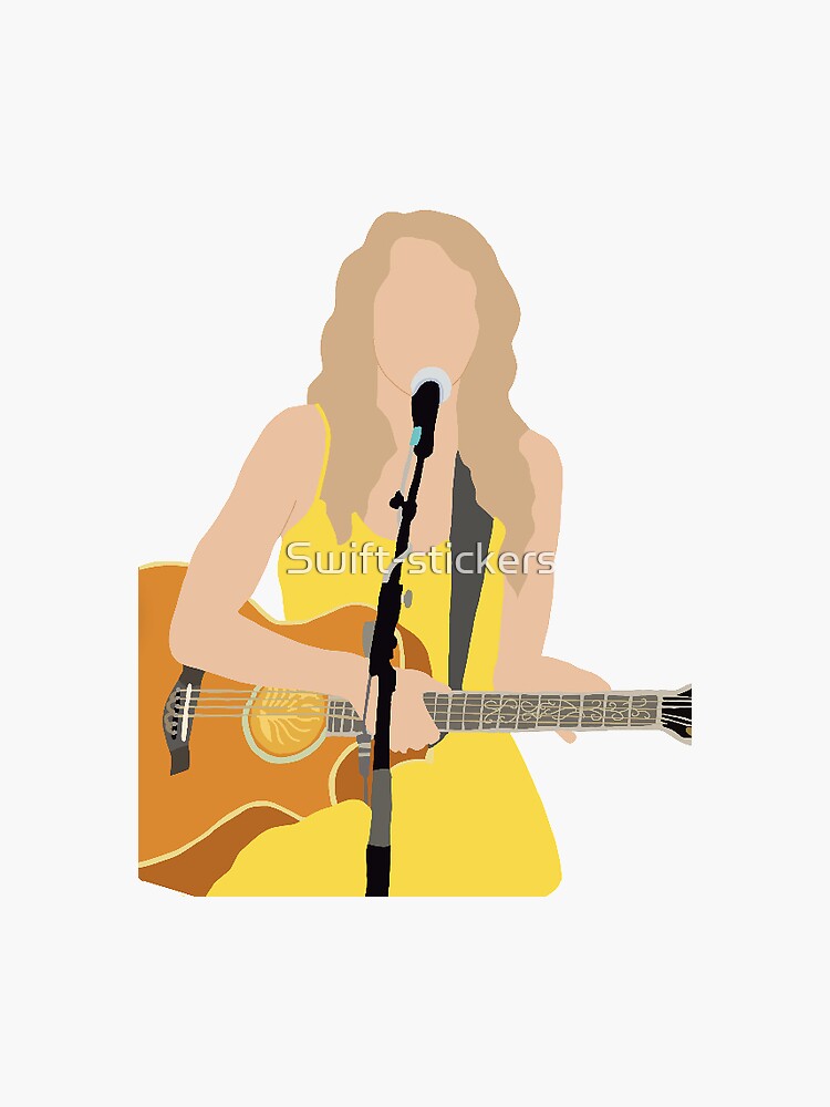 "Fearless Taylor in yellow" Sticker for Sale by Swift-stickers | Redbubble