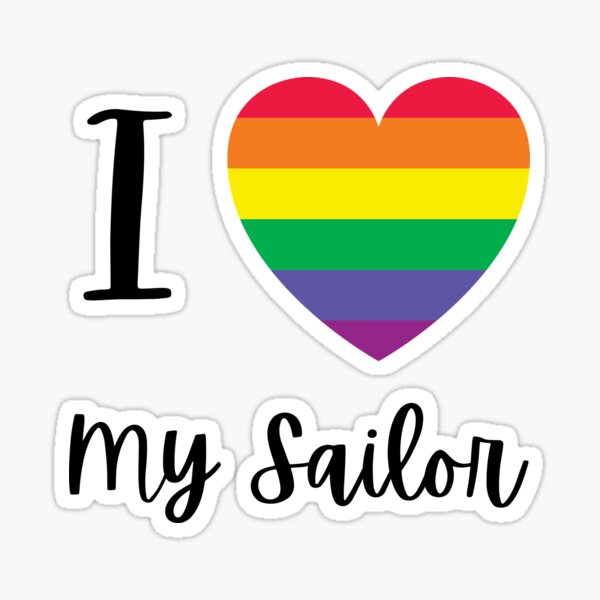 "LGBTQ Navy I Love My Sailor" Sticker by AW101 | Redbubble