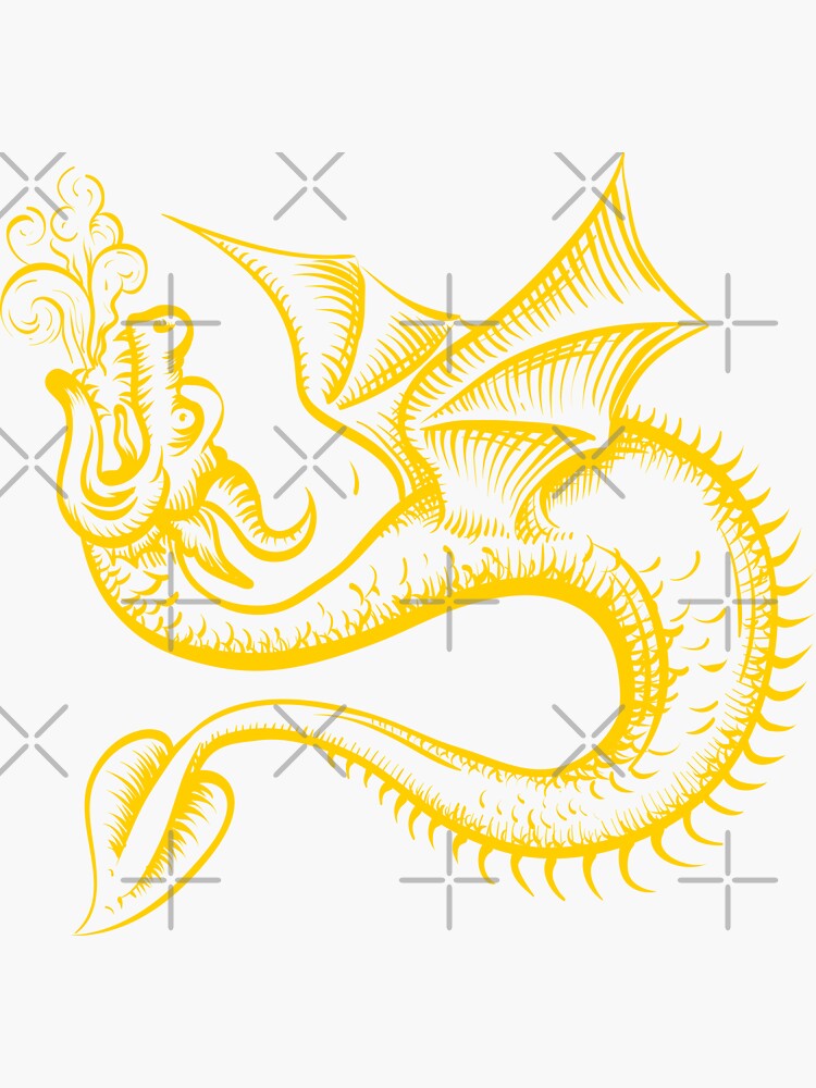 "Nice Yellow Dragon " Sticker for Sale by Widisp | Redbubble