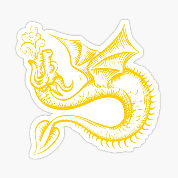 "Nice Yellow Dragon " Sticker for Sale by Widisp | Redbubble