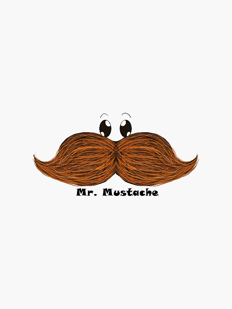 "Mr. Mustache" Sticker for Sale by Ashley-E-Meret | Redbubble