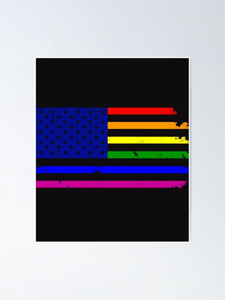 "Distressed American Rainbow Flag - LGBT Flag" Poster for Sale by ...