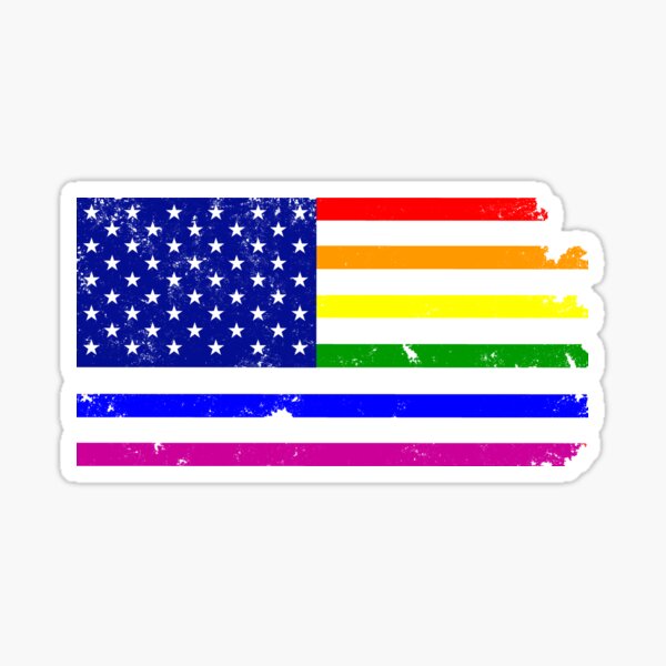 "Distressed American Rainbow Flag - LGBT Flag" Sticker for Sale by ...
