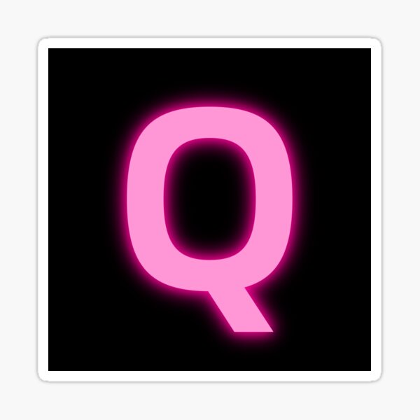 "Letter Q Pink Neon Lights" Sticker by m95sim | Redbubble