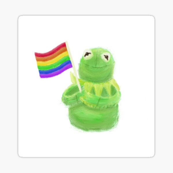 "Pride Kermit" Sticker for Sale by elnnn | Redbubble