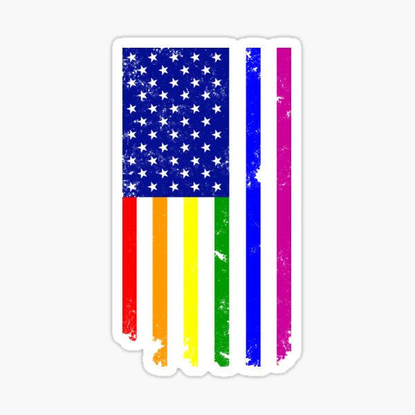 "Distressed American Rainbow Flag - LGBT Flag" Sticker by ivanovart ...