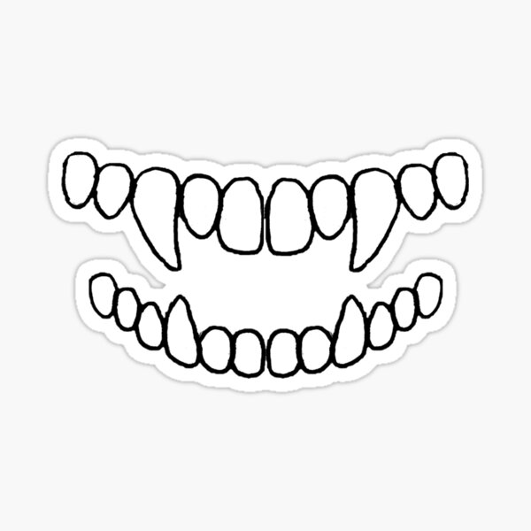 "Sharp teeth" Sticker for Sale by 3Bubble | Redbubble