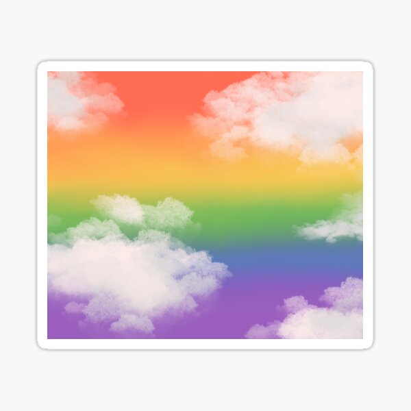 "rainbow clouds" Sticker for Sale by abigailscherer | Redbubble