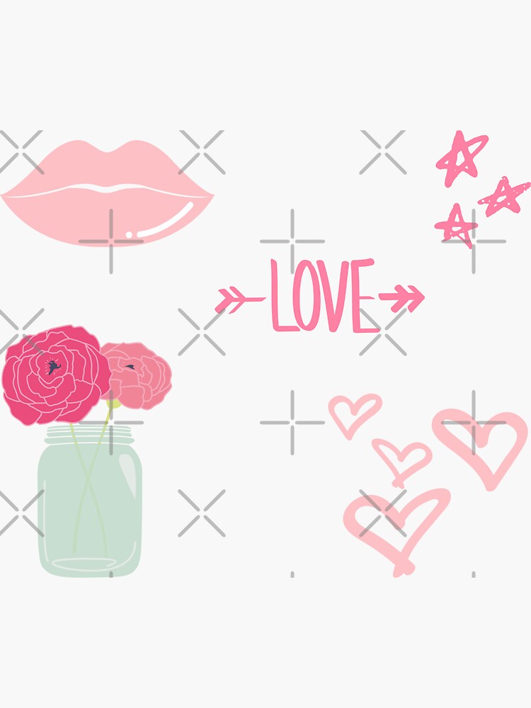 "pink girly sticker pack" Sticker for Sale by MRBrown2 | Redbubble