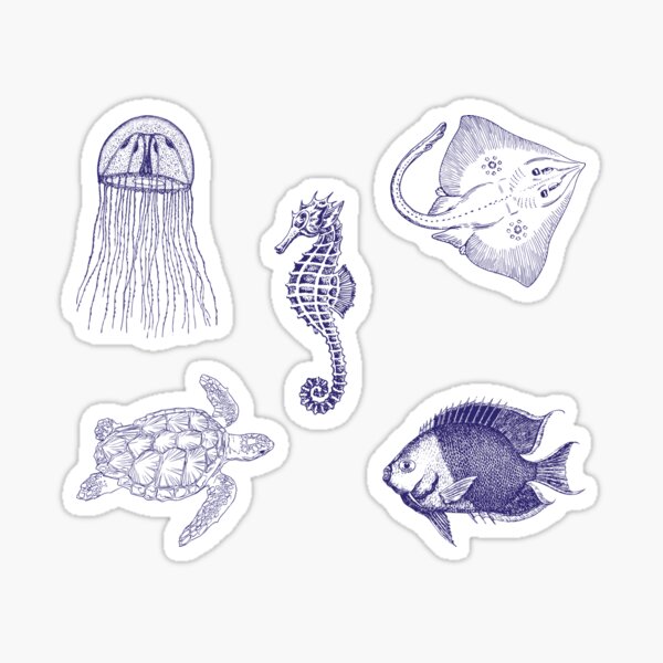 "Blue ocean sticker pack" Sticker for Sale by MRBrown2 | Redbubble