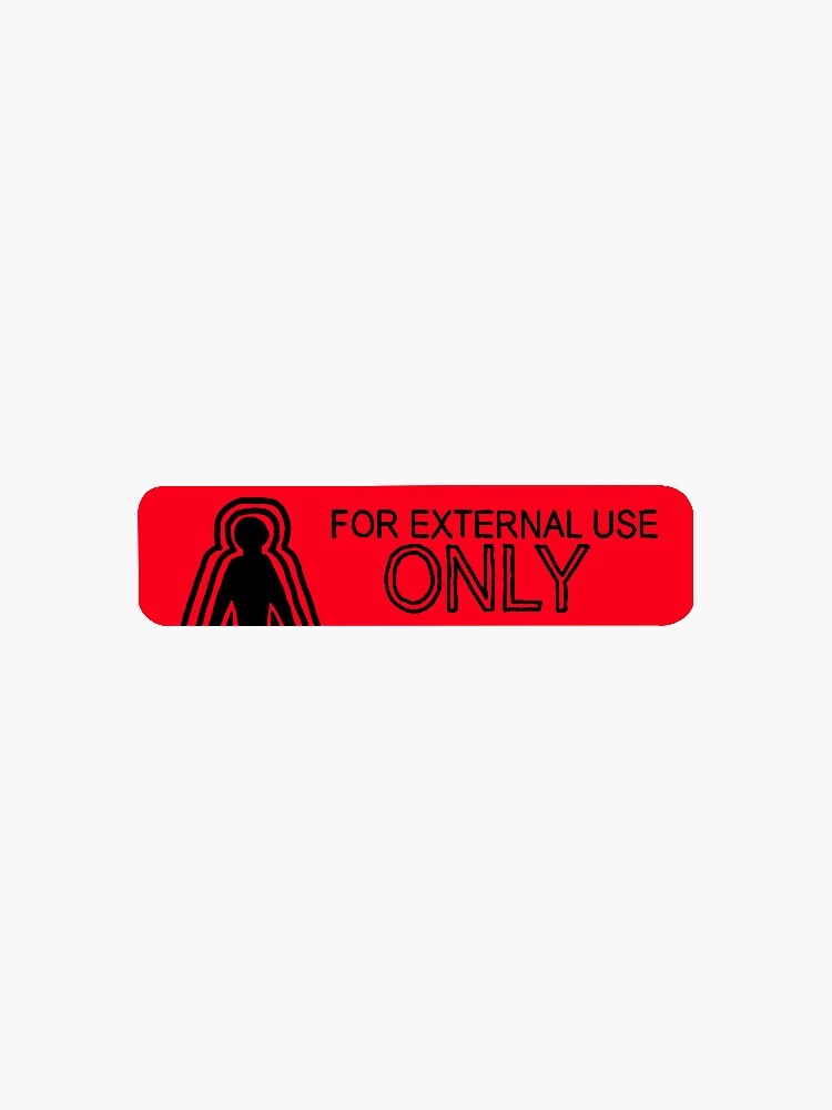 "Prescription warning label (For external use only)" Sticker for Sale ...