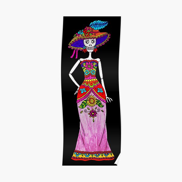 Póster «La Catrina, Señora Calavera Mexicana» de DinorahAle | Redbubble