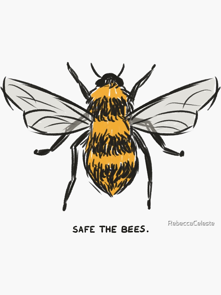 "Realistic bees illustration yellow" Sticker for Sale by RebeccaCeleste ...