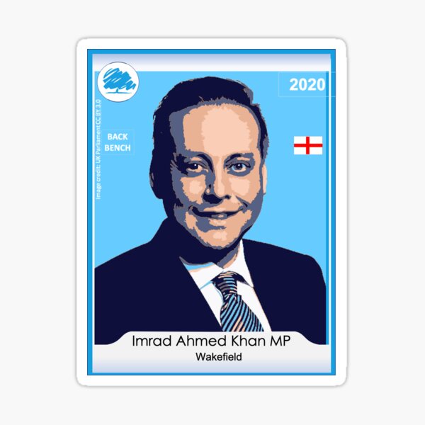 "Imrad Ahmed Khan MP collectable sticker" Sticker for Sale by ...