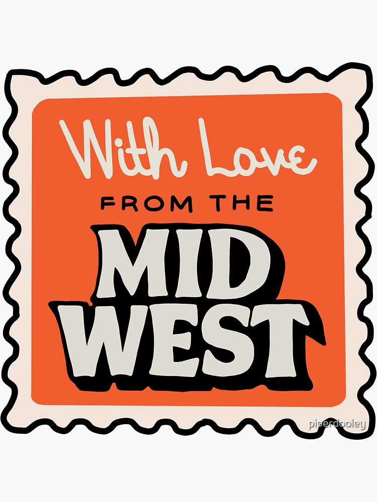 ""With Love From the Midwest" Stamp" Sticker for Sale by piperdooley ...