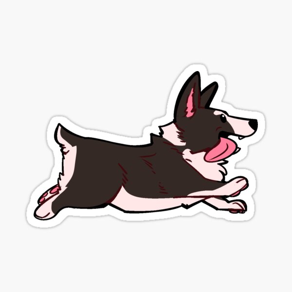 "Running Rascal Corgi" Sticker for Sale by robinaadoodle | Redbubble