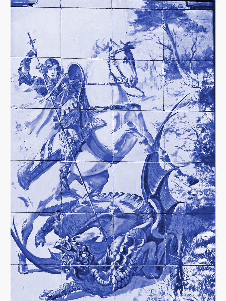 "Saint George and the Dragon Portuguese Tile Panel" Sticker for Sale by ...