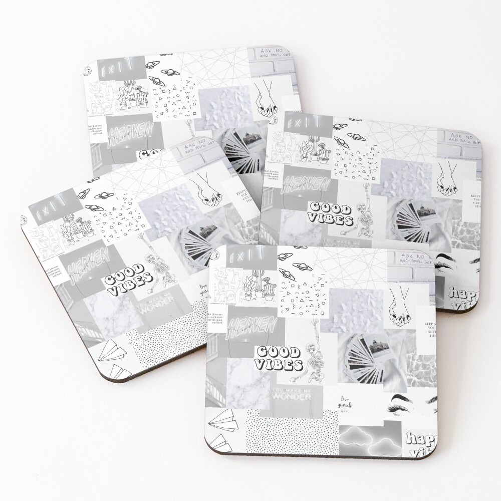 "white aesthetic collage" Coasters (Set of 4) for Sale by morgananjos ...