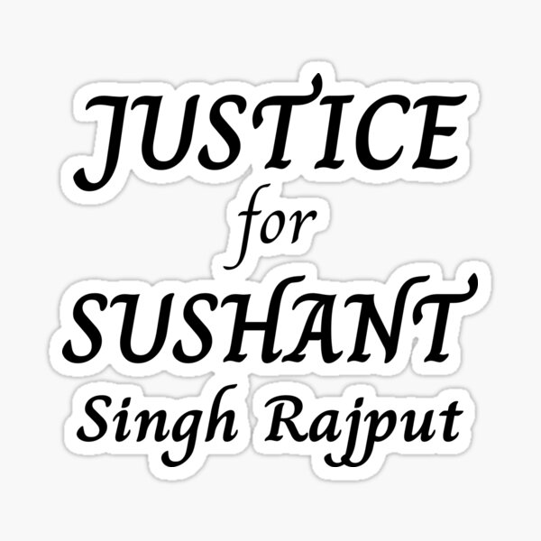 "Justice for Sushant Singh Rajput" Sticker for Sale by ETFStore | Redbubble