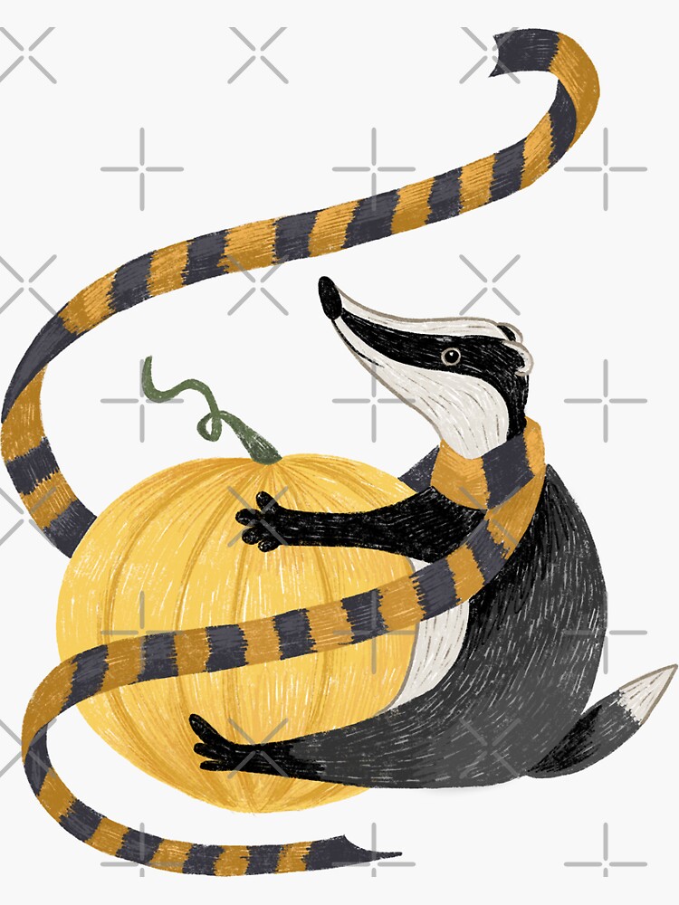 "Magic badger school cream background " Sticker by KrollQueen | Redbubble