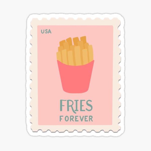 "Fries Stamp" Sticker by designwithmina- | Redbubble