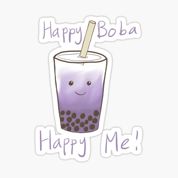 "Happy Boba, Happy Me!" Sticker by JanuaryLemon | Redbubble