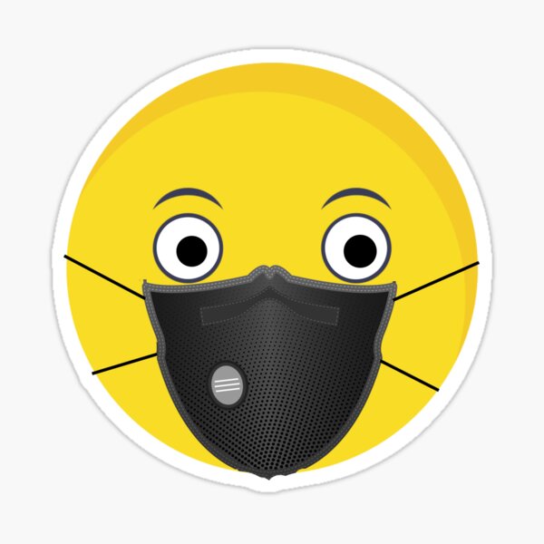 "Cute, Funny Smiley Face with Mask" Sticker for Sale by absolutelytee ...