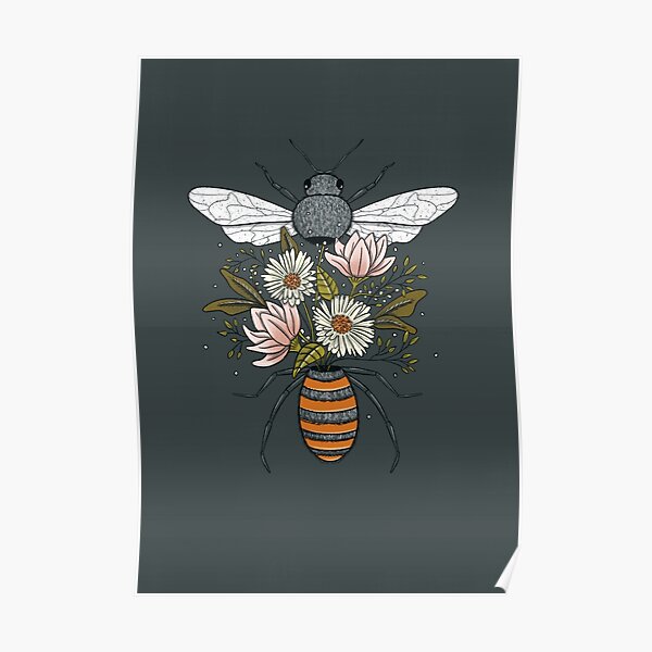 "Bee&Flower" Poster for Sale by HeyHivi | Redbubble