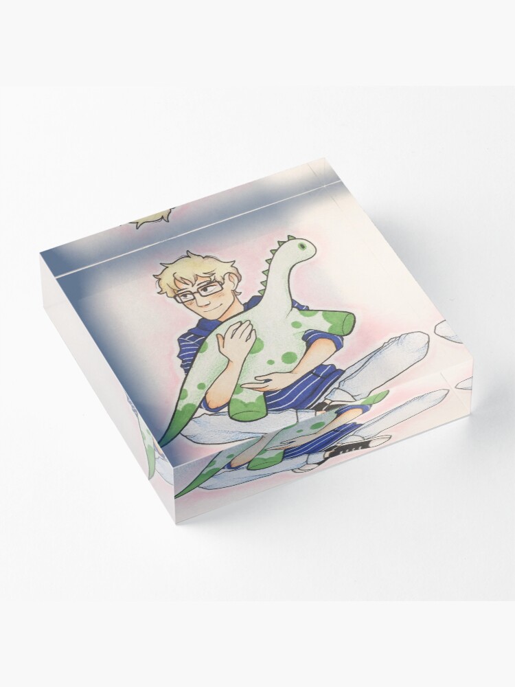 "Tsukki and a Dino" Acrylic Block for Sale by MonkeyMarker | Redbubble