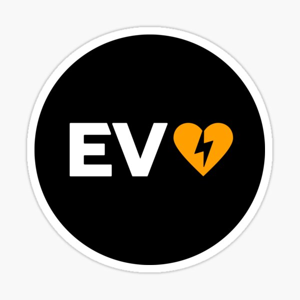 "EV Love Sticker - Euro Style, Black" Sticker for Sale by evsquad ...