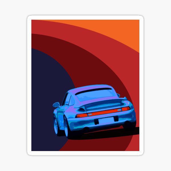 "Porsche 993 911 Turbo Retro Sports Car" Sticker for Sale by ...
