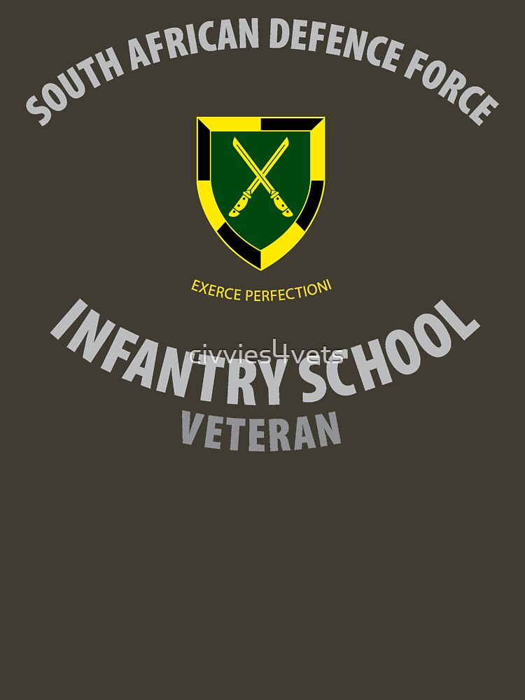 "SADF Infantry School Veteran" T-shirt for Sale by civvies4vets ...