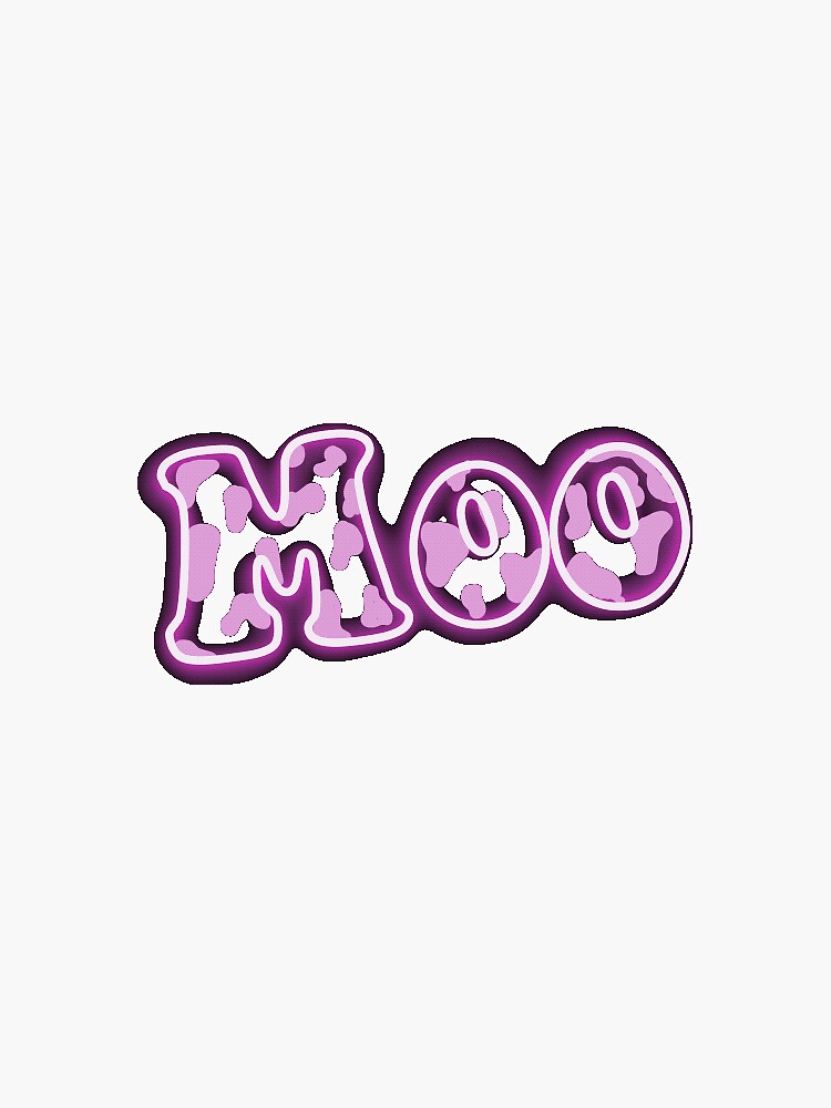 "Cow print Moo sticker" Sticker for Sale by Emkinstickers | Redbubble