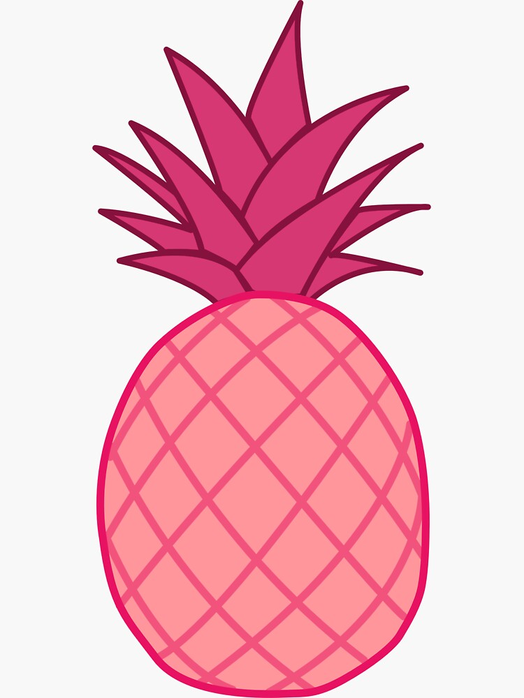 "Simple Pink Pineapple" Sticker for Sale by dylanxh | Redbubble