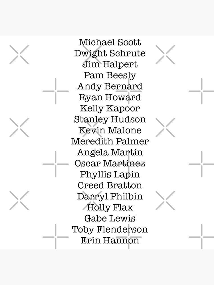  The Office Cast Character List Of Names Poster For Sale By 