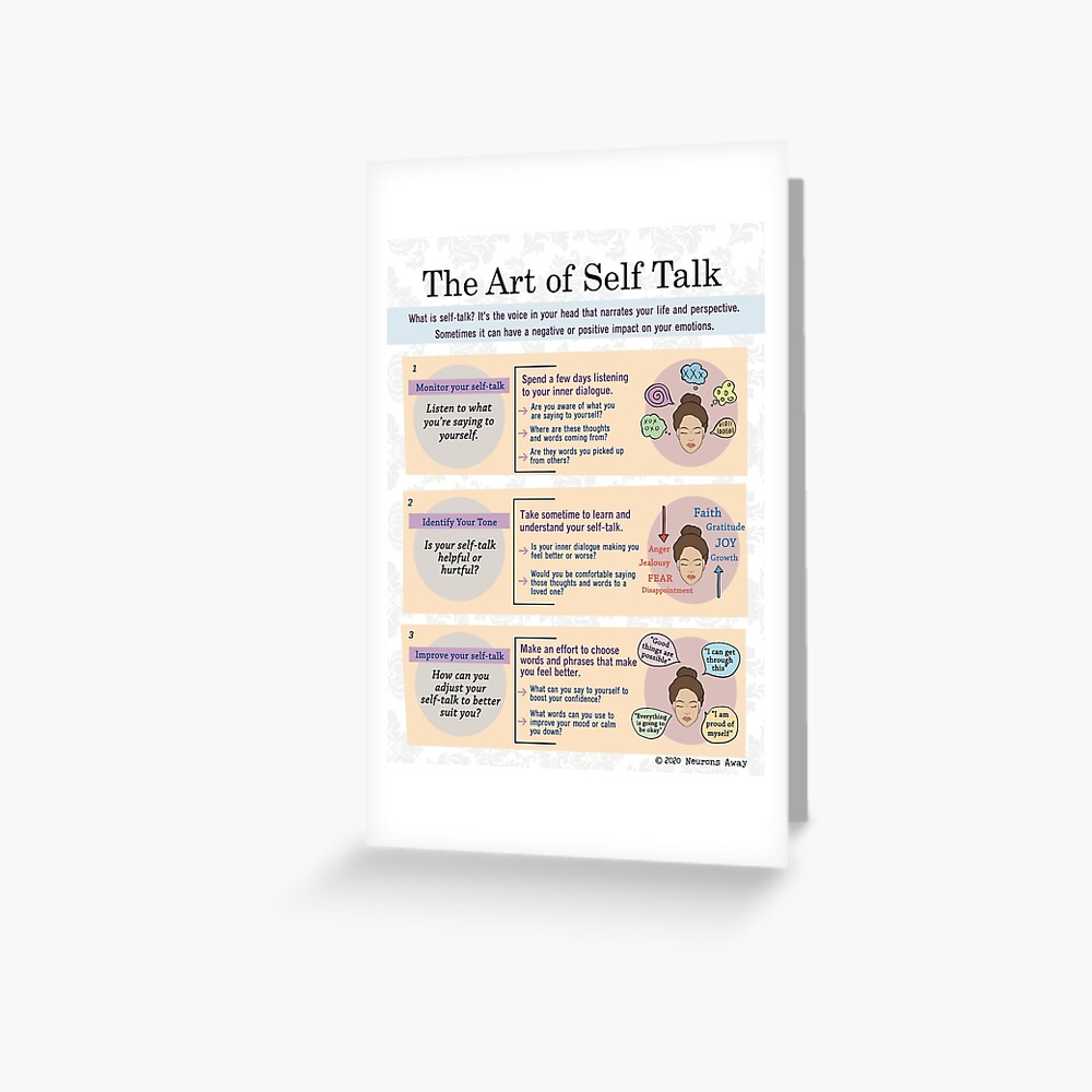 "Self Talk - Coping Skills Poster - Self Care Poster" Greeting Card for ...