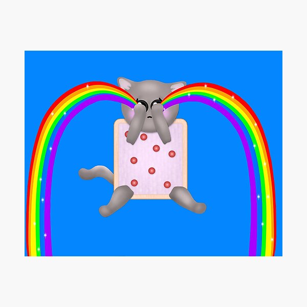 "Nyan Cat Cry Rainbow" Photographic Print by Cristianvan | Redbubble