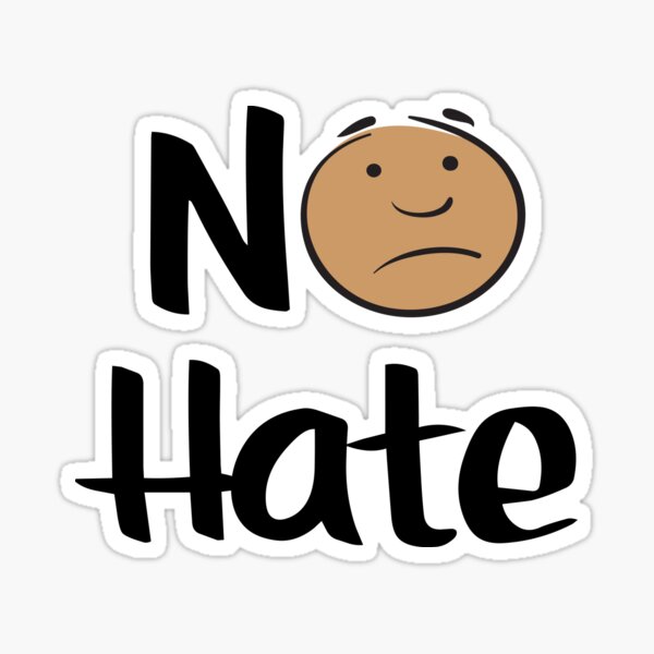 "No Hate Kid African American Cute Child With Frown" Sticker for Sale ...