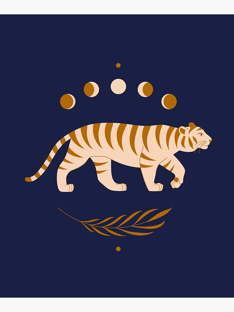 "Tiger Zodiac Astrology Astrological Moon Sign Minimalist Graphic ...
