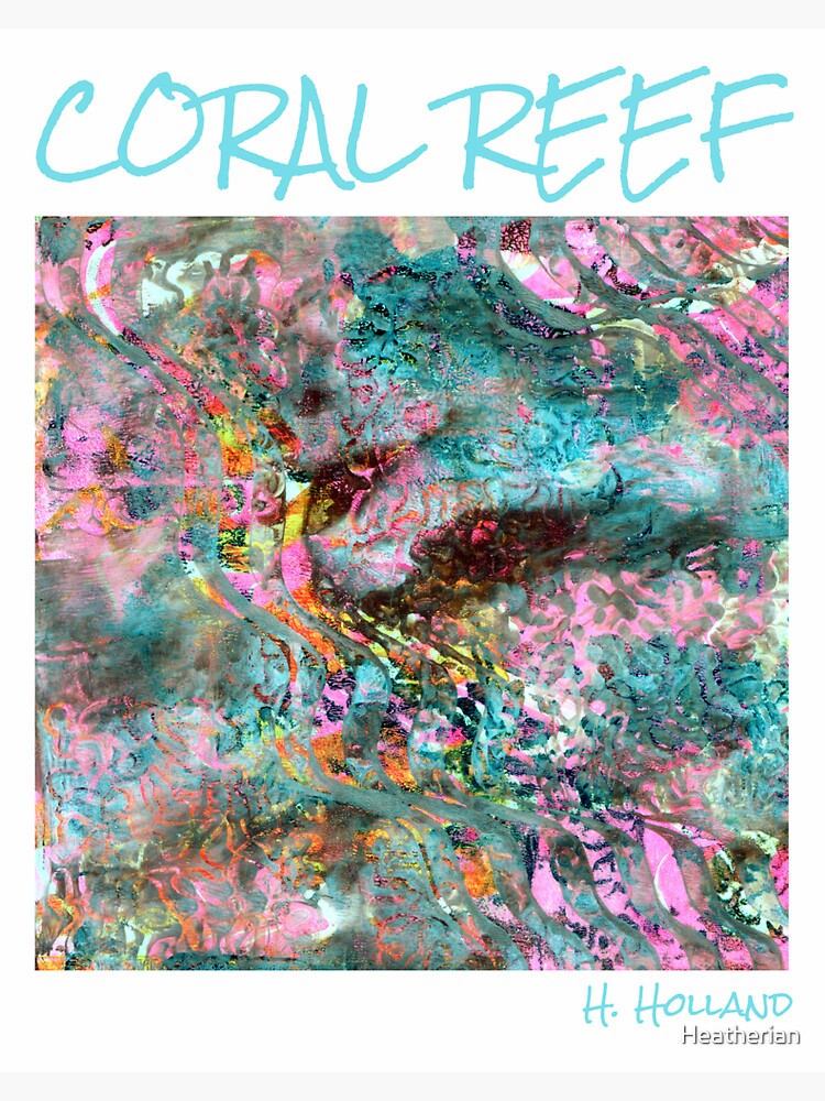 "Coral Reef Abstract Monoprint" Sticker for Sale by Heatherian | Redbubble