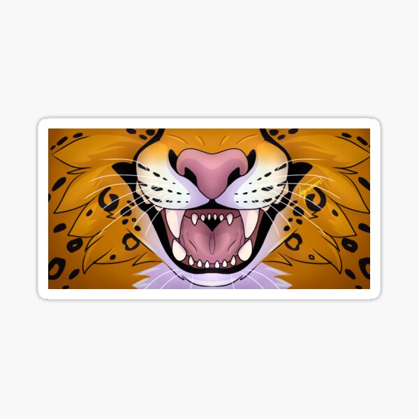 "Cheetah Maw" Sticker for Sale by TigermoonEstara | Redbubble