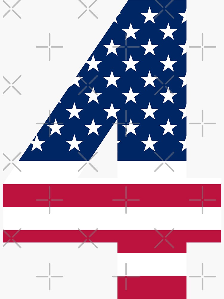 "4 Patriot United States Number Four America" Sticker for Sale by el ...