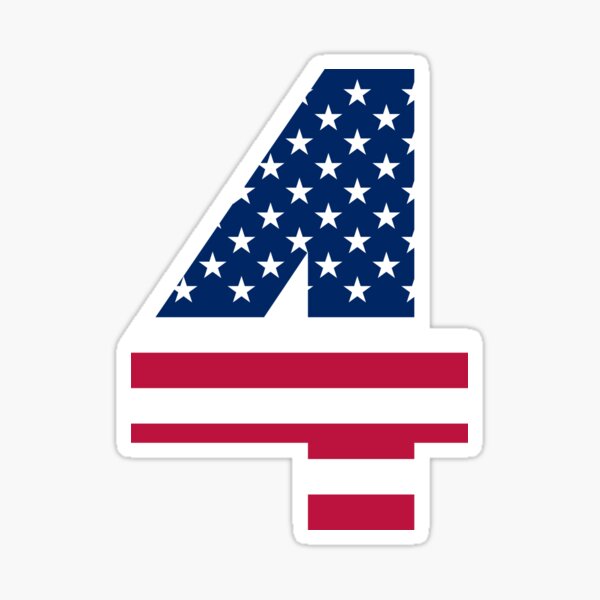 "4 Patriot United States Number Four America" Sticker for Sale by el ...
