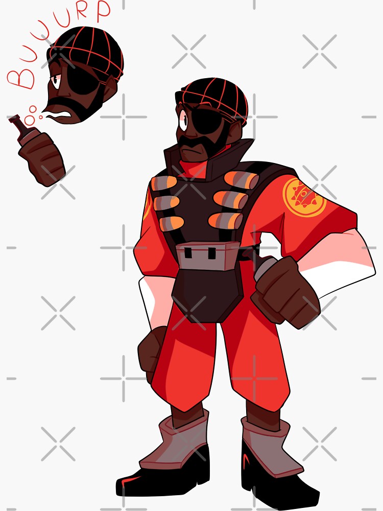 "Red Team Demoman Tf2" Sticker by GloomyBloomy | Redbubble